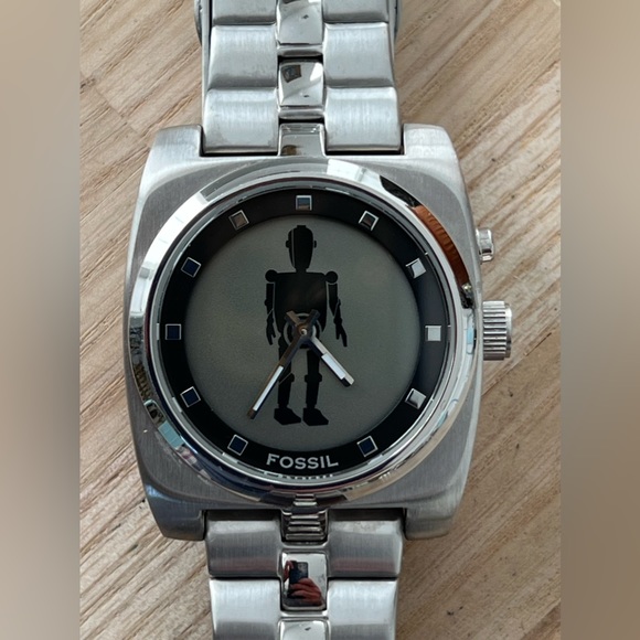 Fossil | Accessories | Fossil Big Tic Super Rare Vintage Mens Watch Robot Analog Digital Square ...